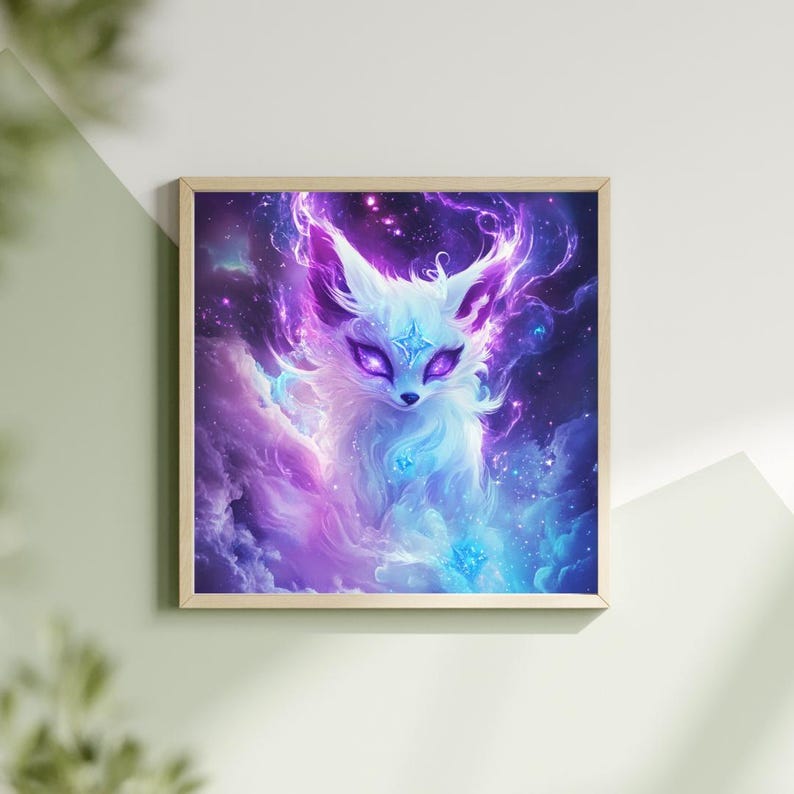 Stellara – Celestial Fox Spirit in the Nebula Realm | Fantasy Animal ...