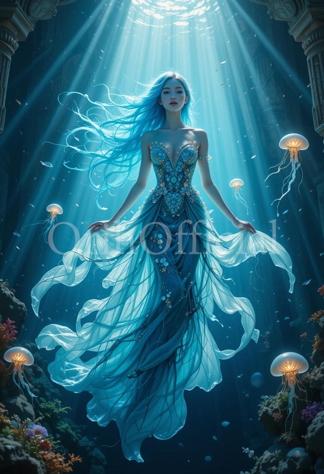 The Abyssal Siren – Enchanted Mermaid Fantasy Wall Art - Etsy