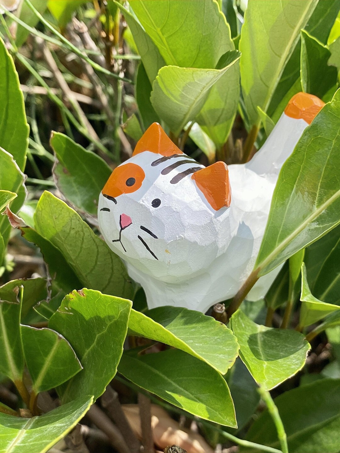 Handcrafted Wooden Cat Statue – Cute Animal Totem – Perfect Gift for ...