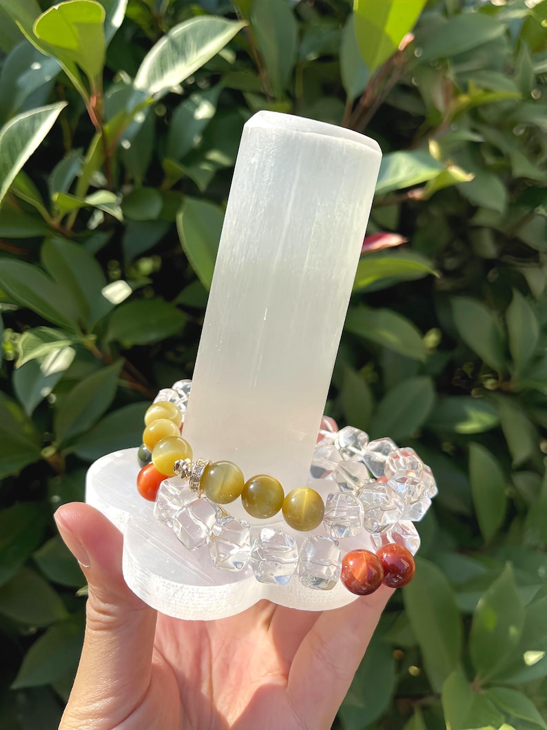 Selenite Crystal Charging Plate Tower, Natural Selenite Stick for ...