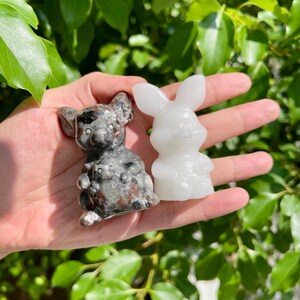 Crystal Koala and Rabbit Carving, Stone Animal Figurines, Healing ...