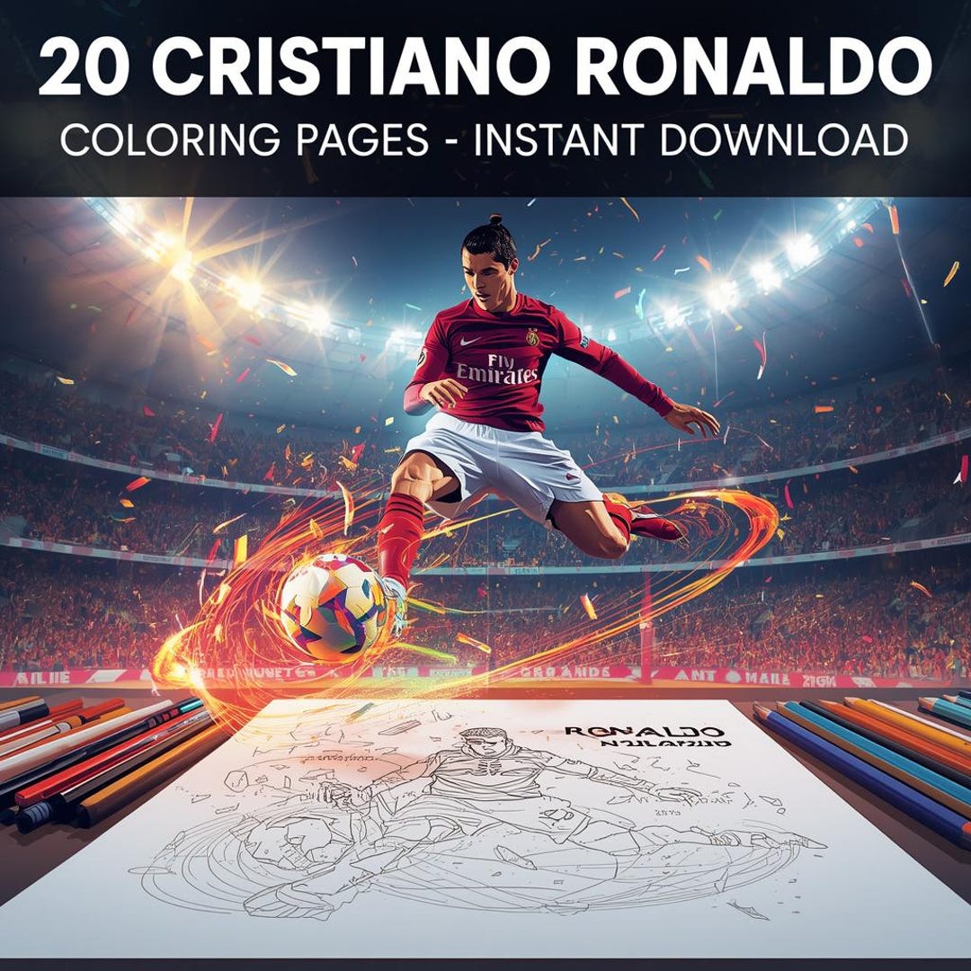 20 Cristiano Ronaldo Coloring Pages, Soccer Star Coloring Book ...