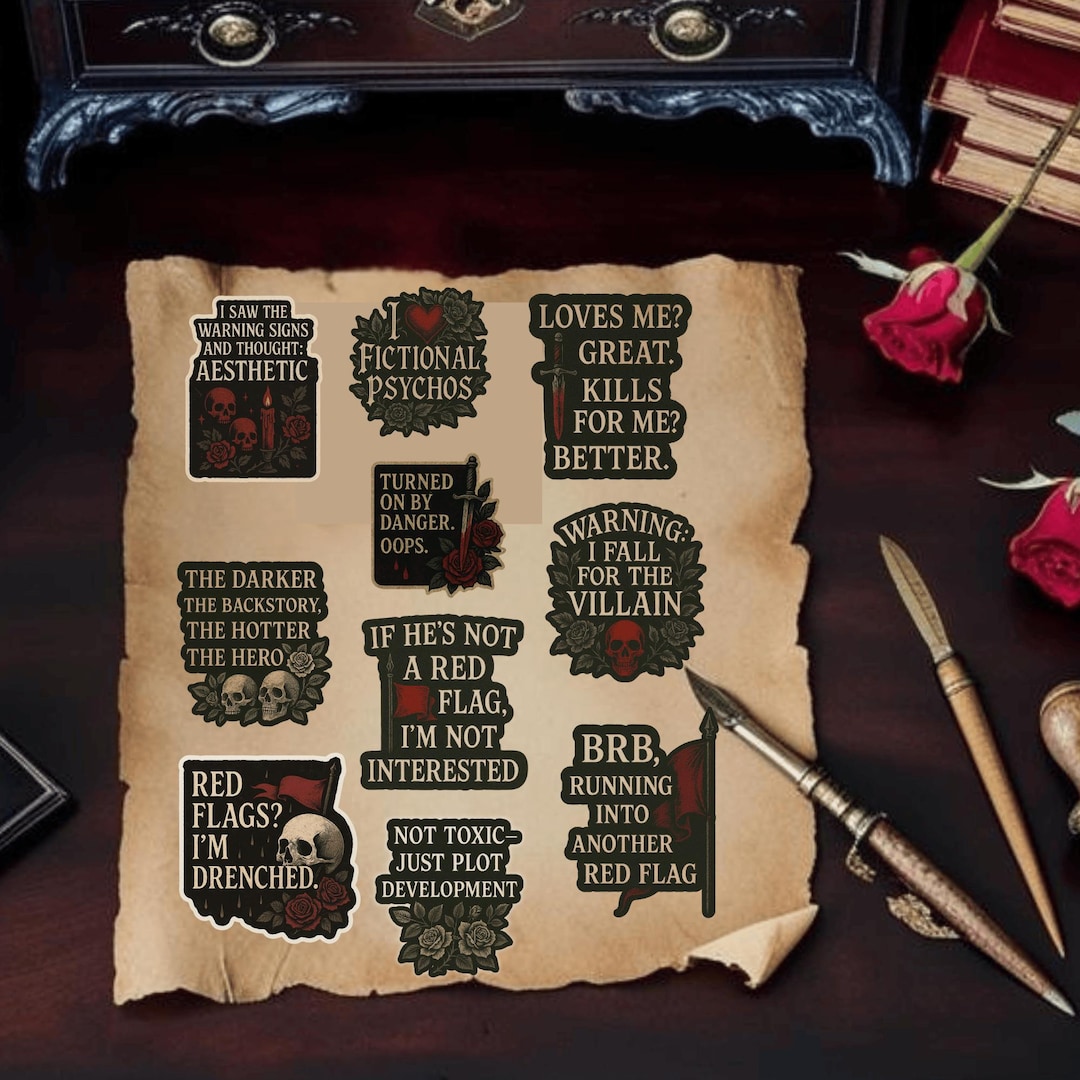 Red Flags Volume 3 Digital Sticker Sheet |dark Romance Stickers ...