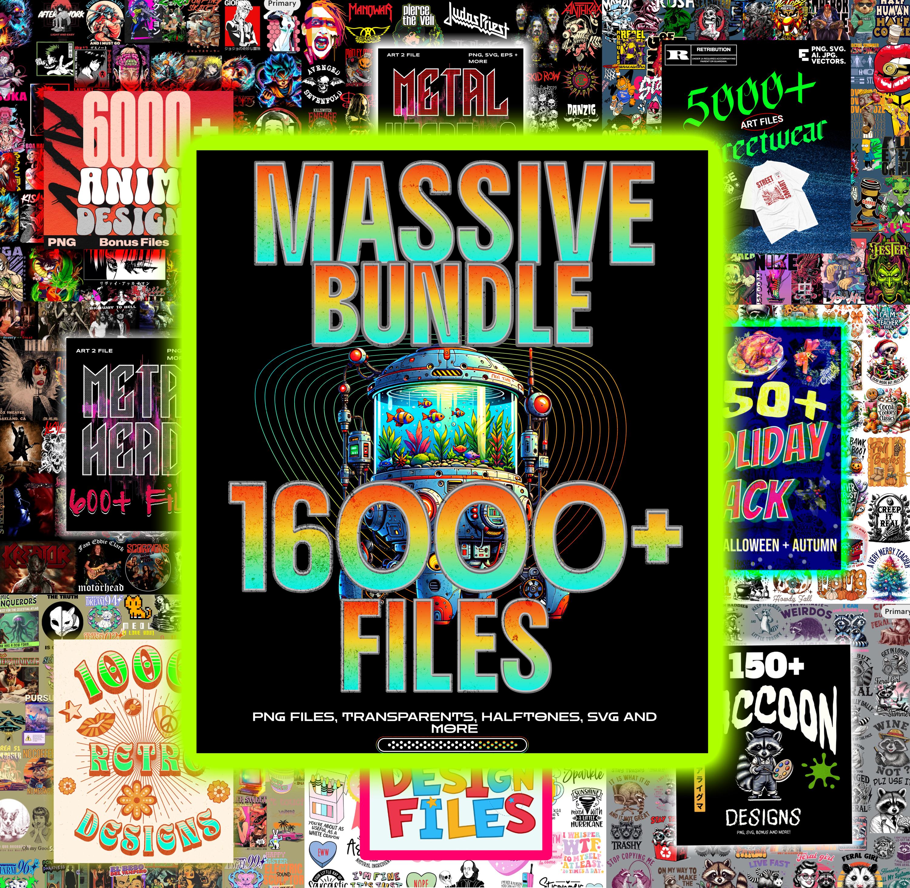 16,000+ Digital Art Mega Bundle: Streetwear, Anime, Memes (POD T-shirt ...