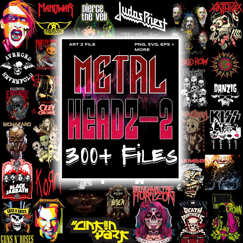 900+ Metal Band Combo Pack Bundle, Design for DTF Sublimation, Your Own ...