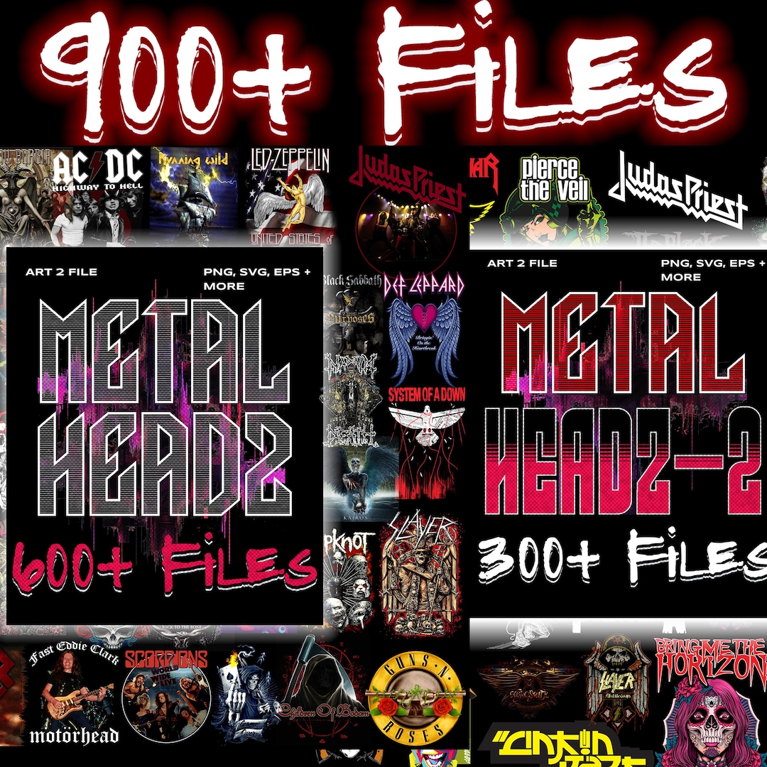 900+ Metal Band Combo Pack Bundle, Design for DTF Sublimation, Your Own ...