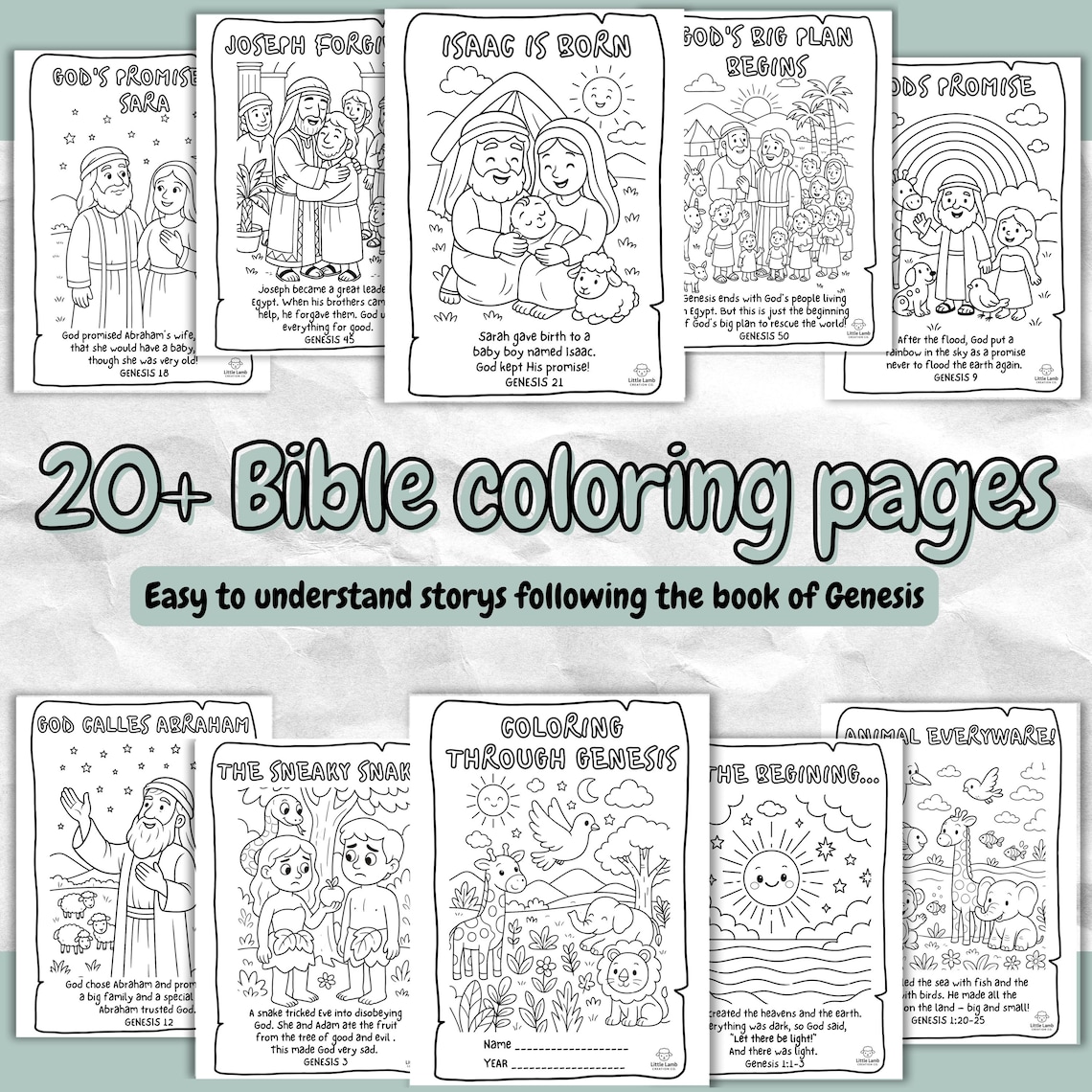Genesis Bible Coloring Book, Bible Verse Coloring Pages, Bible Story ...