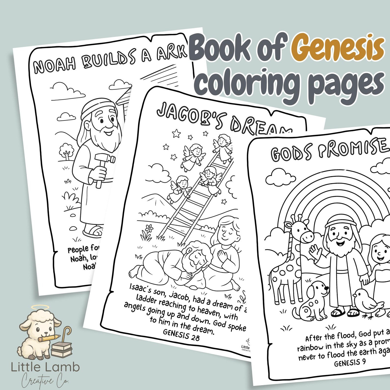 Genesis Bible Coloring Book, Bible Verse Coloring Pages, Bible Story ...