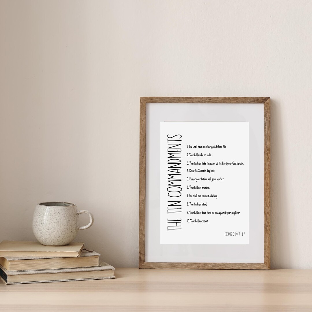 Ten Commandments Printable Wall Art: Christian Scripture Decor (PDF ...