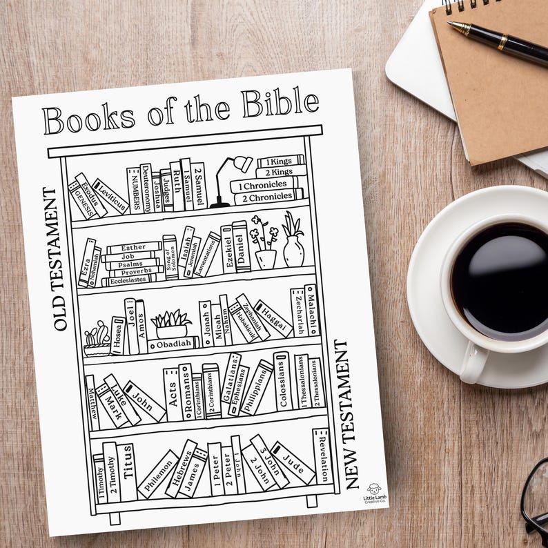 Books of the Bible Tracker: Bookshelf Chart, Bible Study Printable (PDF ...