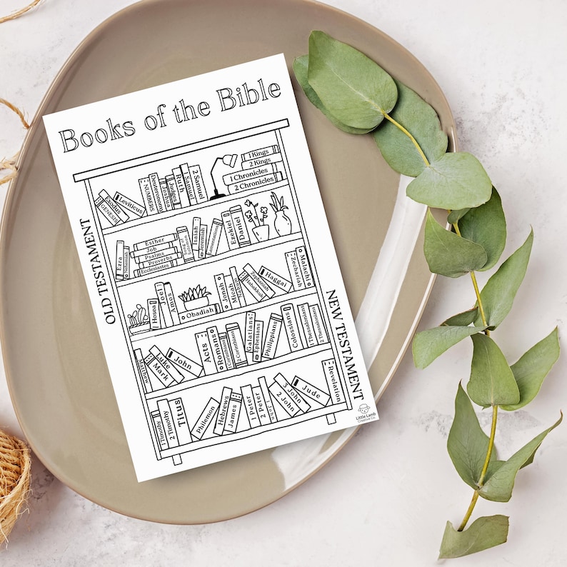 Books of the Bible Tracker: Bookshelf Chart, Bible Study Printable (PDF ...