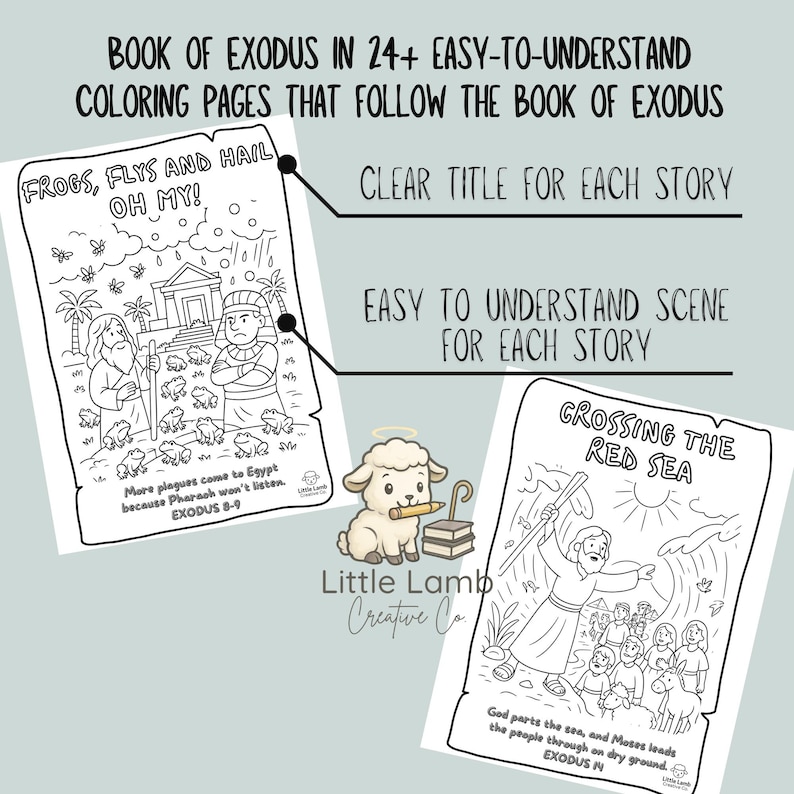 Exodus Bible Story Coloring Book PDF | Christian Coloring for Kids ...