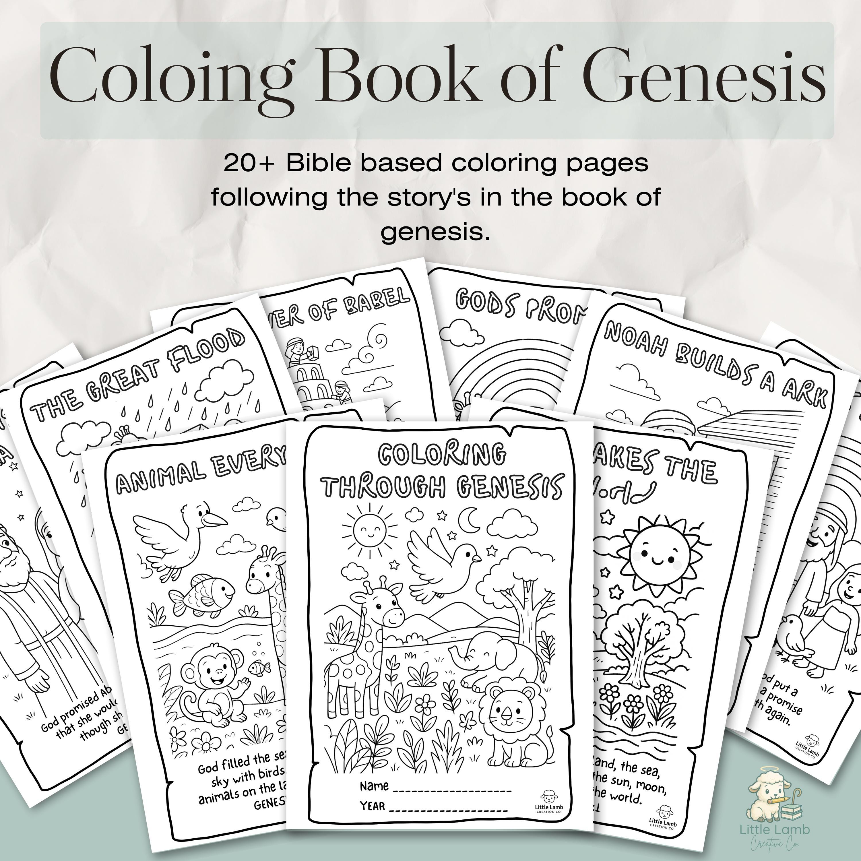 Genesis Bible Coloring Book, Bible Verse Coloring Pages, Bible Story ...