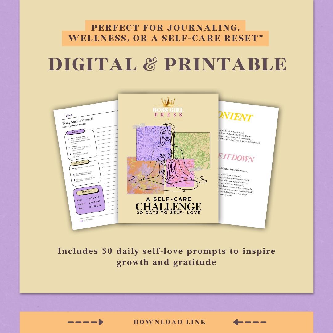 30-day Self-love Challenge | Printable Self-care Journal | Guided ...