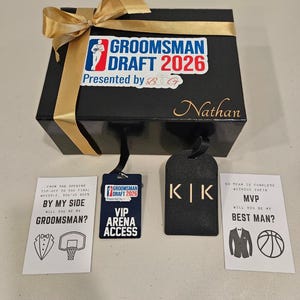 Groomsmen Draft Basketball Proposal Box | Add-on “scan-to-site” QR ...