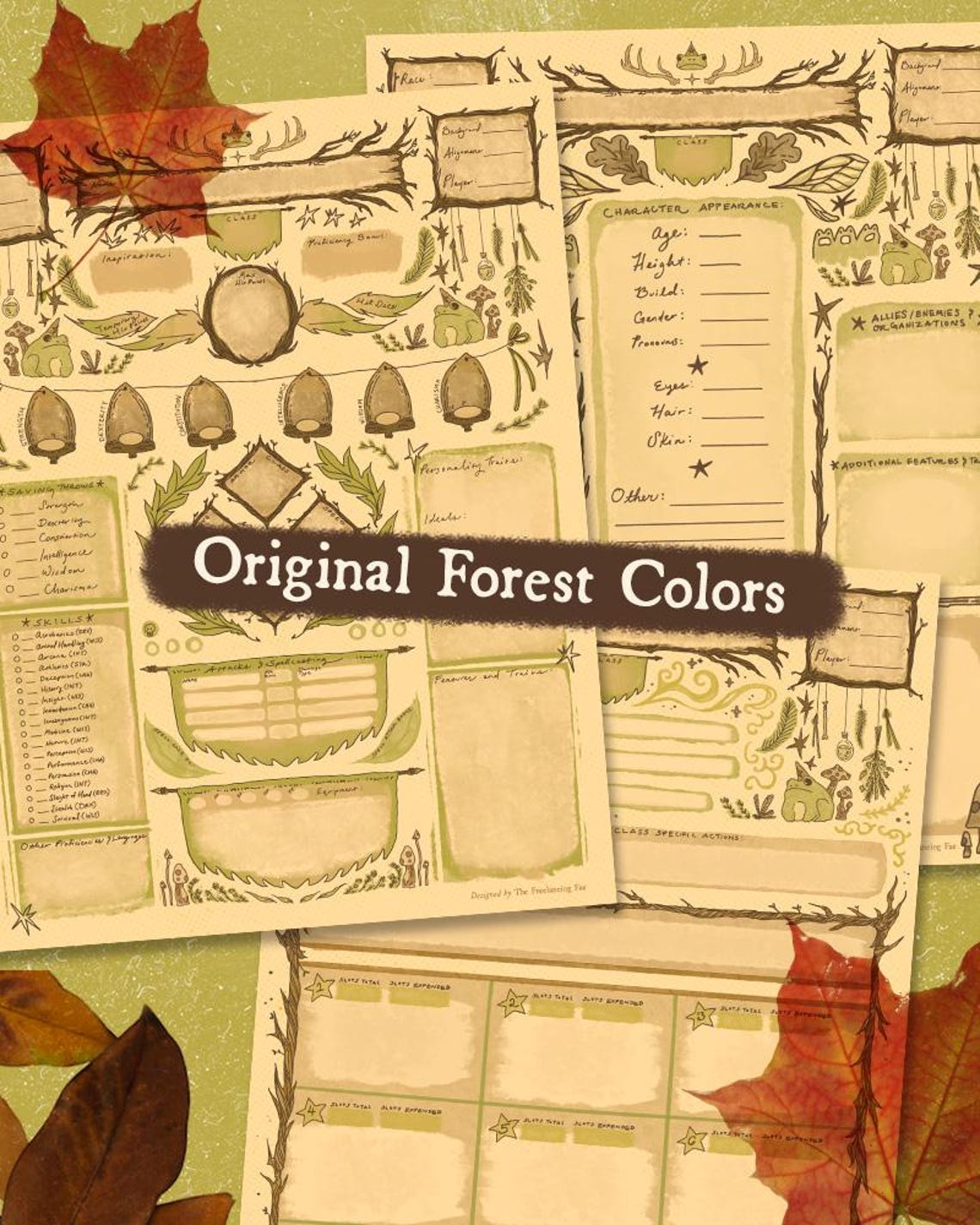 Goblincore Nature Frog Mushroom Druid DND 5E Character Sheet | Handmade ...