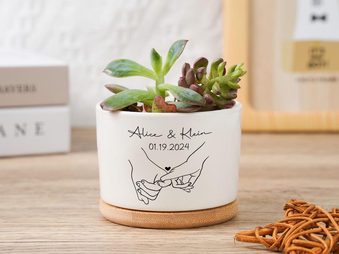 Custom Plant Pot for Couple,wedding Gift,personalized Engagement Plant ...