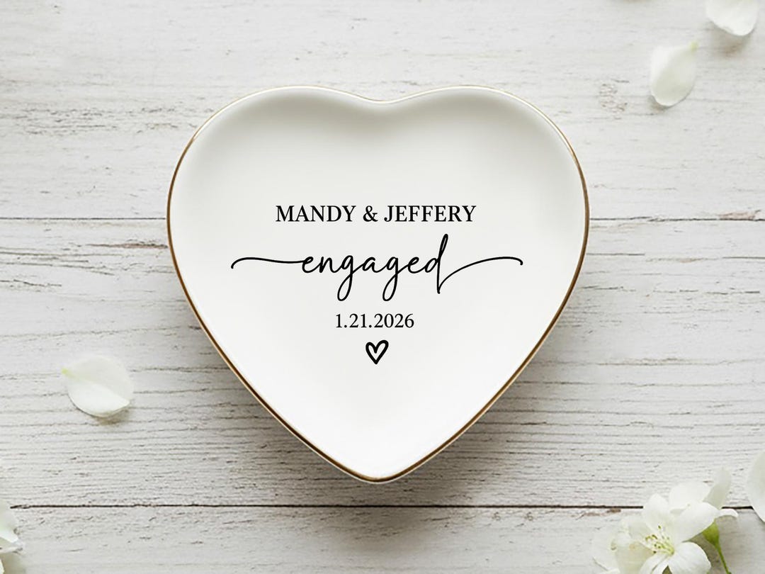 Personalized Engagement Ring Dish, Custom Ceramic Jewelry Tray ...