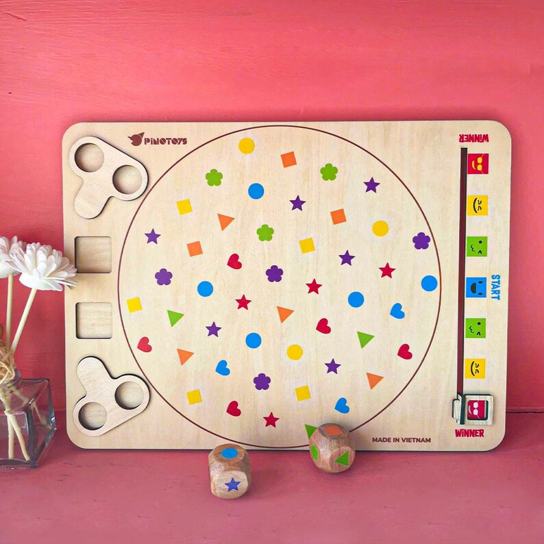 Shape Matching Game, Color Matching Activity, Wooden Toy, Educational ...