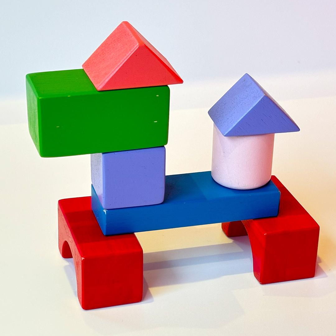 Wooden Building Blocks Set 63 Pcs, Preschool Toy, Educational Waldorf ...