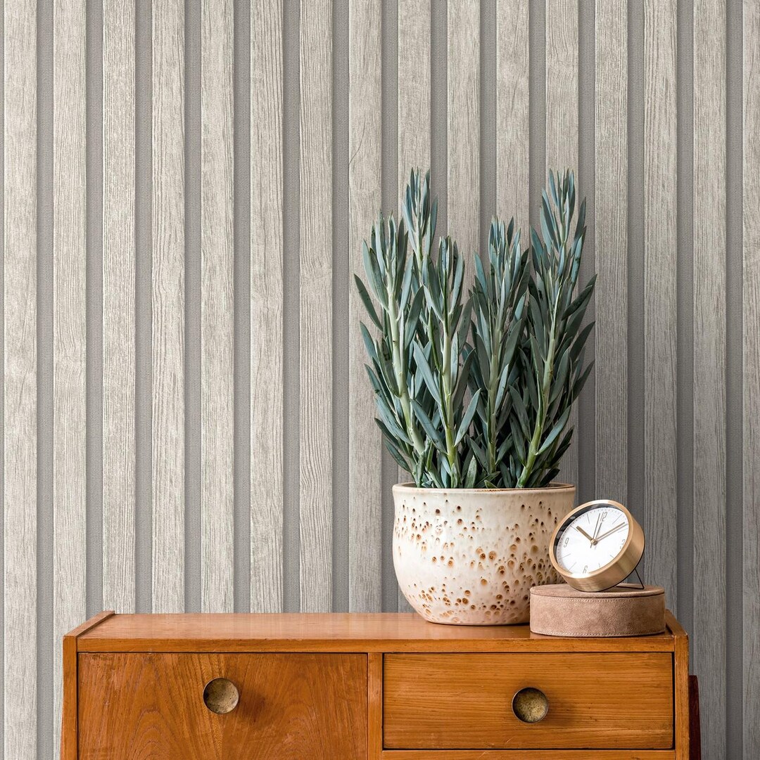 Textured White Wood Panel Wallpaper: Removable Non-woven Vinyl - Etsy
