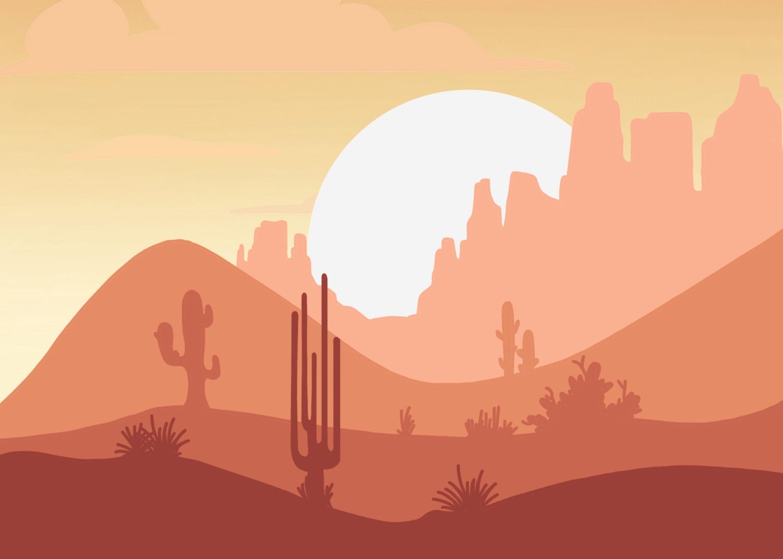 Boho Desert Sun, Terracotta Landscape Mural, Peel and Stick Nursery ...