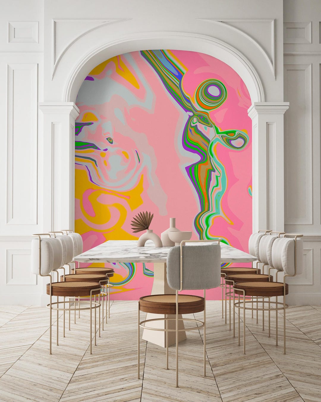 Psychedelic Marble Mural: Custom Abstract Fluid Art Wallpaper - Etsy