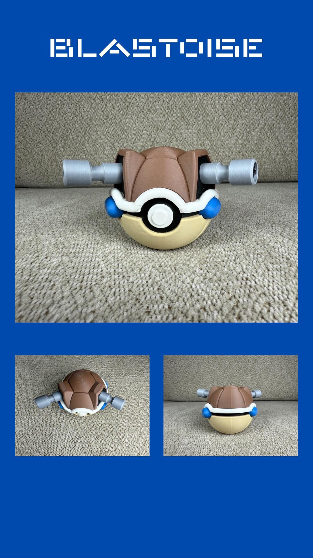 Blastoise. 3D Printed Pokeball, Pokeball for Display, Pokemon Themed ...