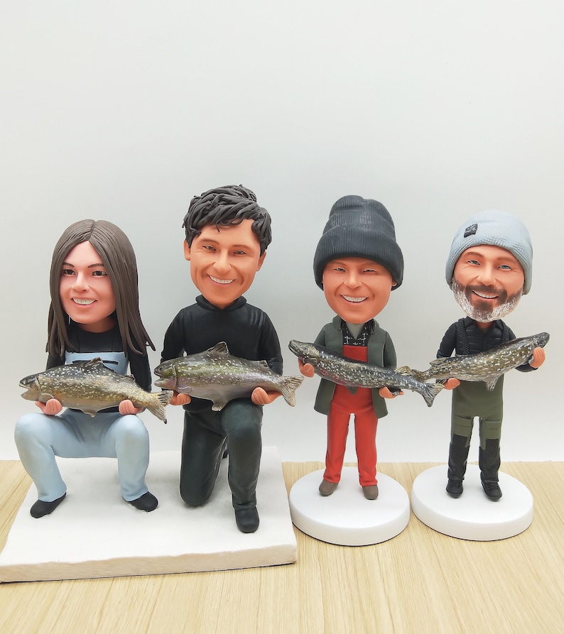 Custom Fishing Bobblehead: Personalized Fisherman Gift, Resin Sculpture ...