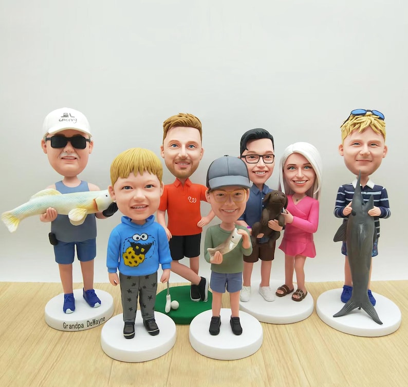 Custom Fishing Bobblehead: Personalized Fisherman Gift, Resin Sculpture ...