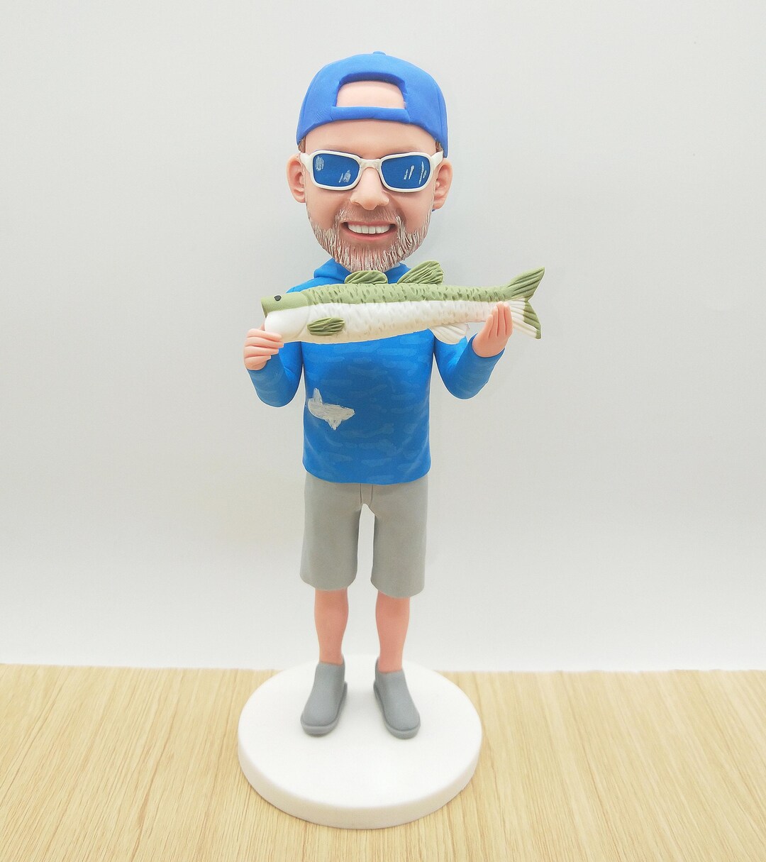 Personalized Fisherman Bobblehead: Custom Resin Fishing Figurine - Etsy