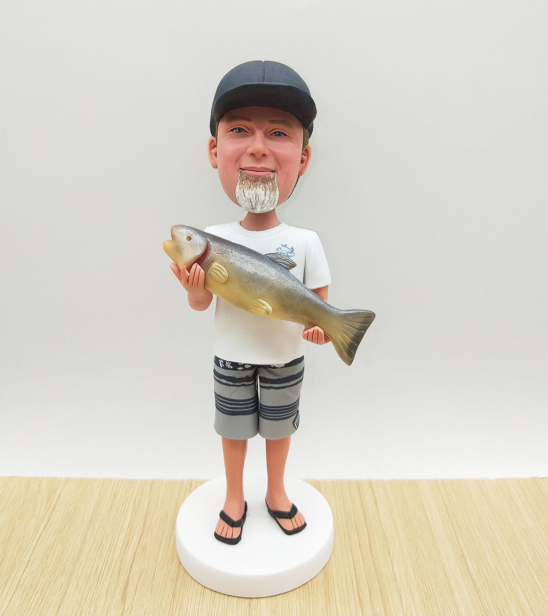Custom Fishing Bobblehead: Personalized Fisherman Gift, Resin Sculpture ...