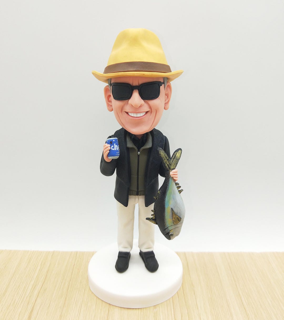 Personalized Fishing Bobblehead: Custom Resin Fisherman Gift - Etsy
