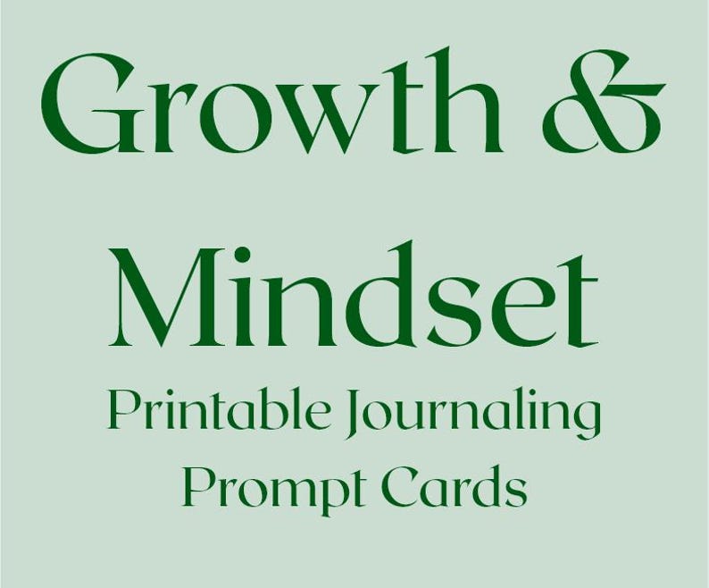 Growth & Mindset Printable Journaling Prompt Cards - Etsy