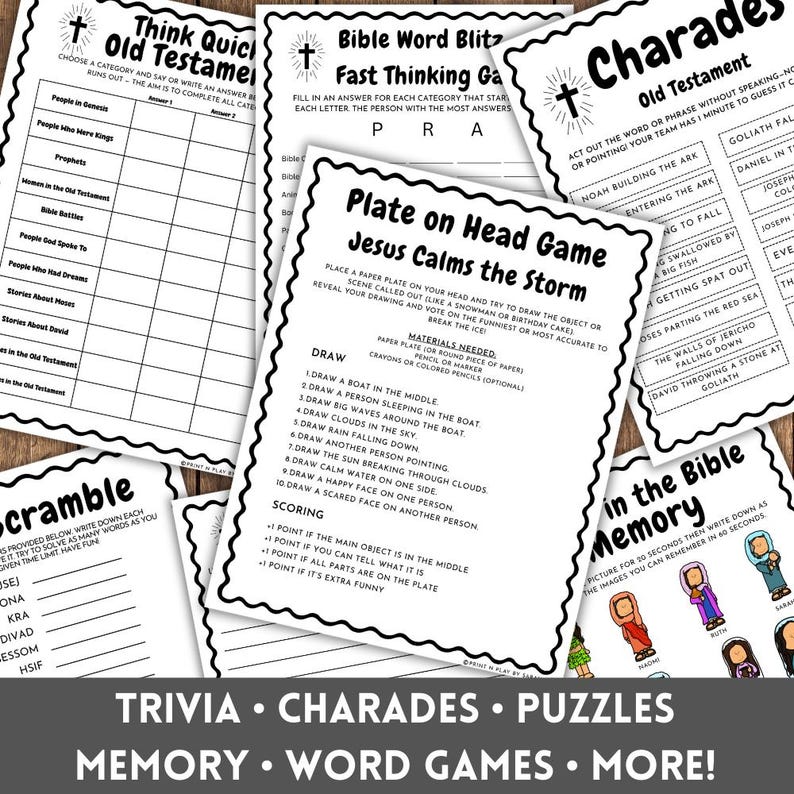 Bible Games Bundle for Kids & Youth | 36 Christian Party Games | Sunday ...