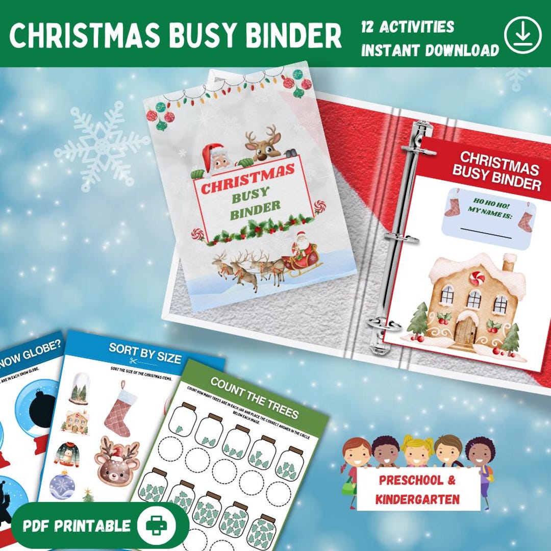Printable Christmas Activity Binder, Preschool & Kindergarten ...