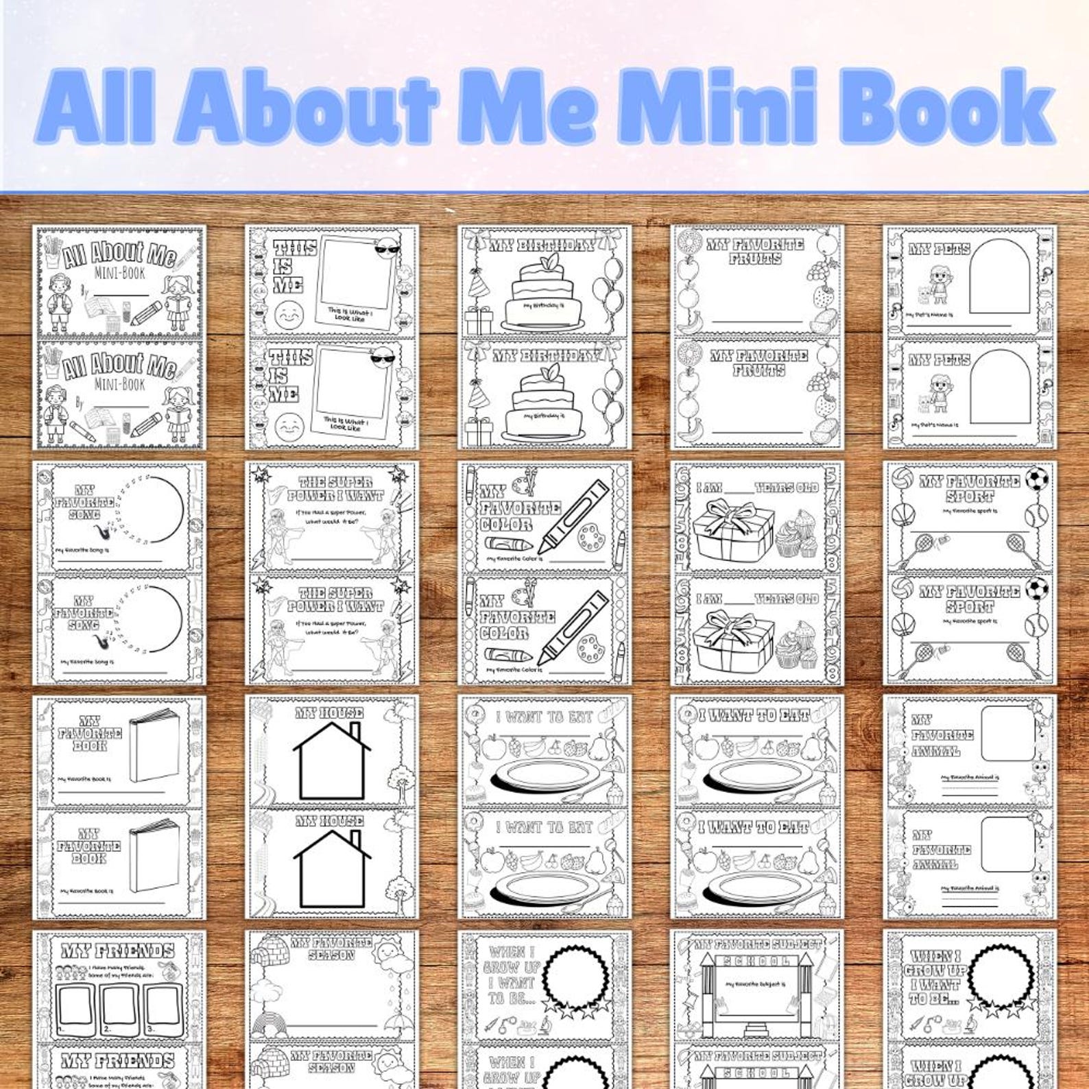 All About Me Printable Activity for Kids, Homeschool Printable ...