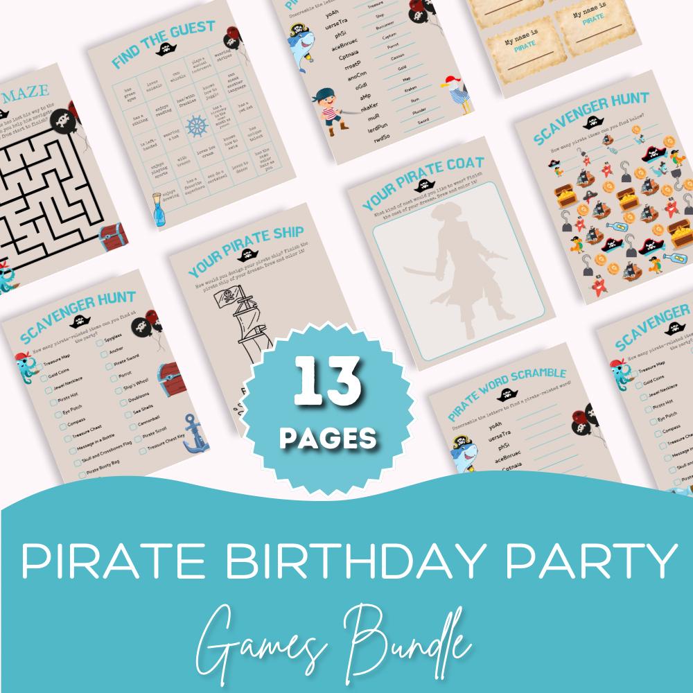 Pirate Party Games Bundle: Printable Treasure Hunt Activities (PDF ...