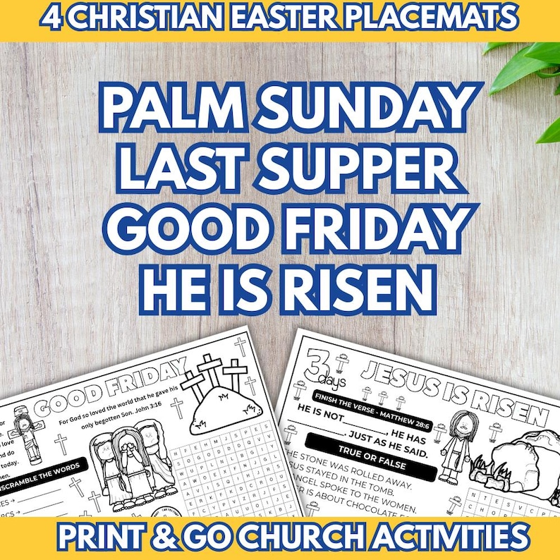Christian Easter Activity Bundle for Kids | Palm Sunday, Last Supper ...