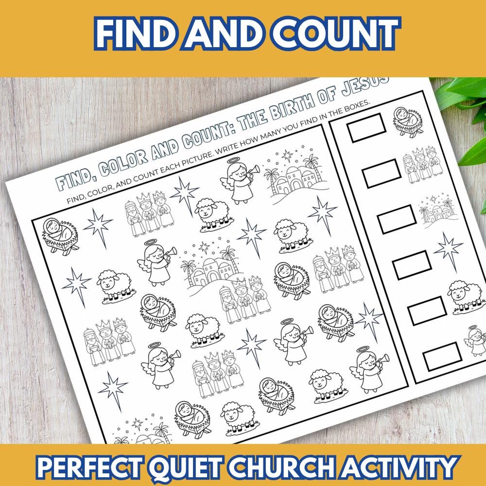 Birth of Jesus Activity Mat Printable | Bible Christmas Activity for ...