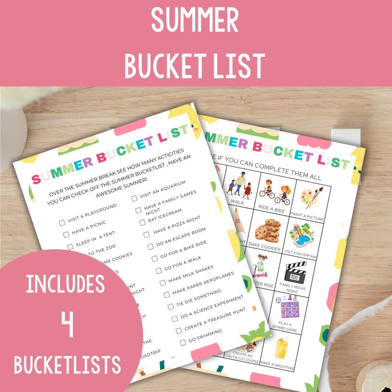 Kids Summer Bucket List: Printable Activities Pack (digital Download - Etsy