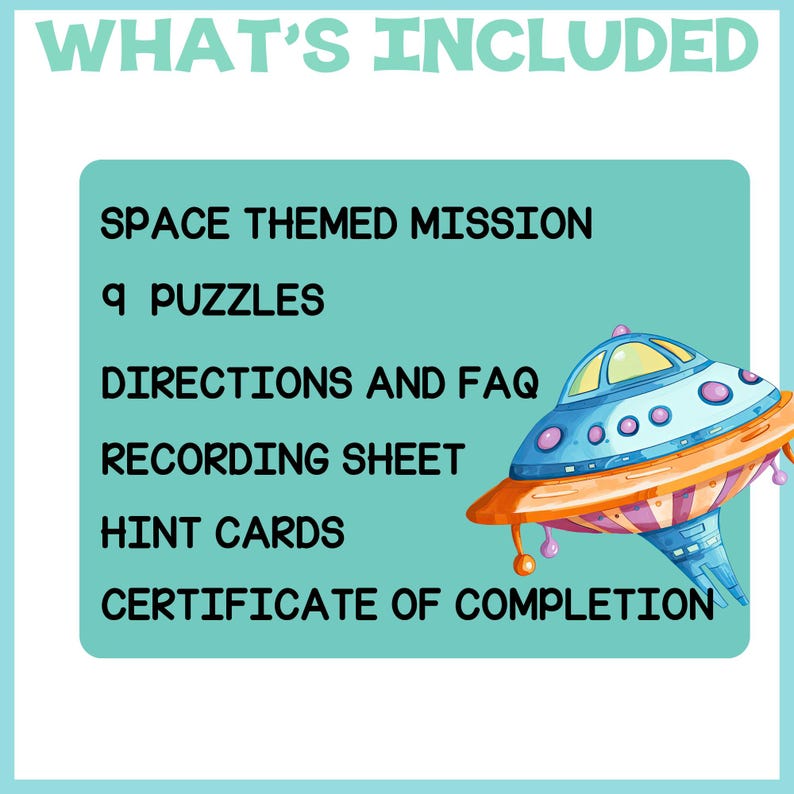 Space Escape Room Printable for Kids Aged 7 to 12 Fun Birthday Party ...