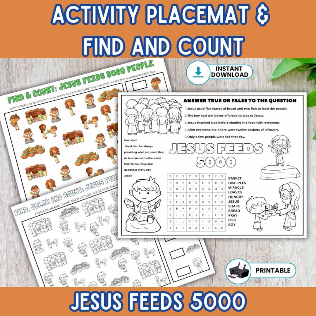 Jesus Feeds 5000 Activity Sheet | Kids Bible Story Worksheet | True or ...
