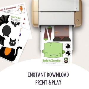 Halloween Craft Bundle, 5 Cut and Paste Activities, Kids Printable ...