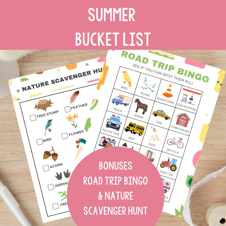 Kids Summer Bucket List: Printable Activities Pack (digital Download - Etsy