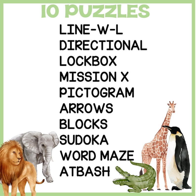 Zoo Escape Room - Printable Escape Room Kit for Children- Escape Room ...