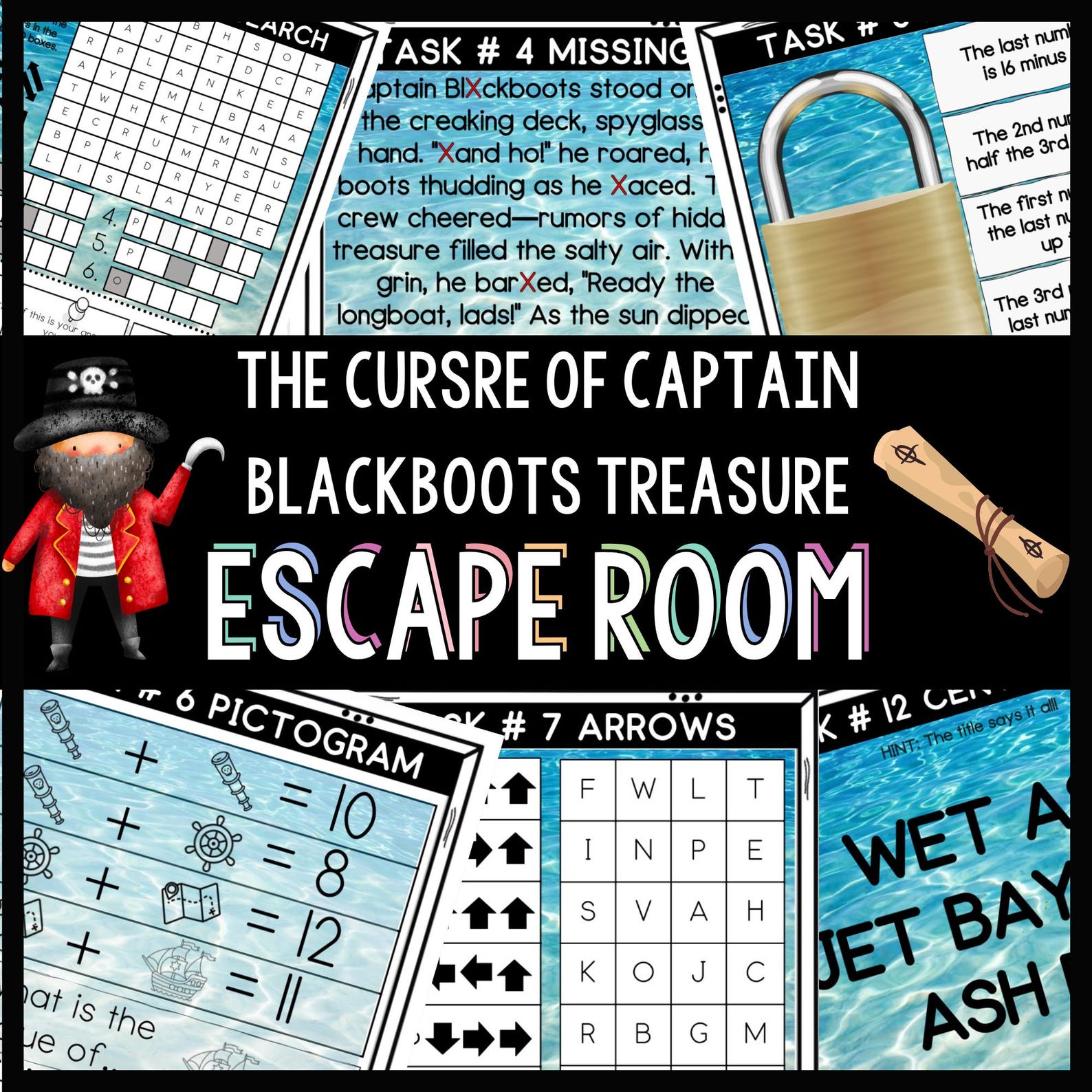 Pirate Escape Room Printable for Kids Aged 7 to 12 Fun Birthday Party ...