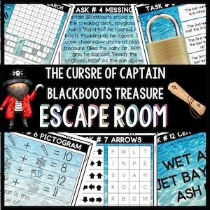 Pirate Escape Room Printable for Kids Aged 7 to 12 Fun Birthday Party ...