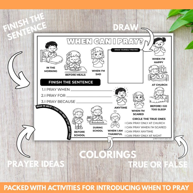 When Can I Pray? Christian Activities for Kids | Printable Prayer ...