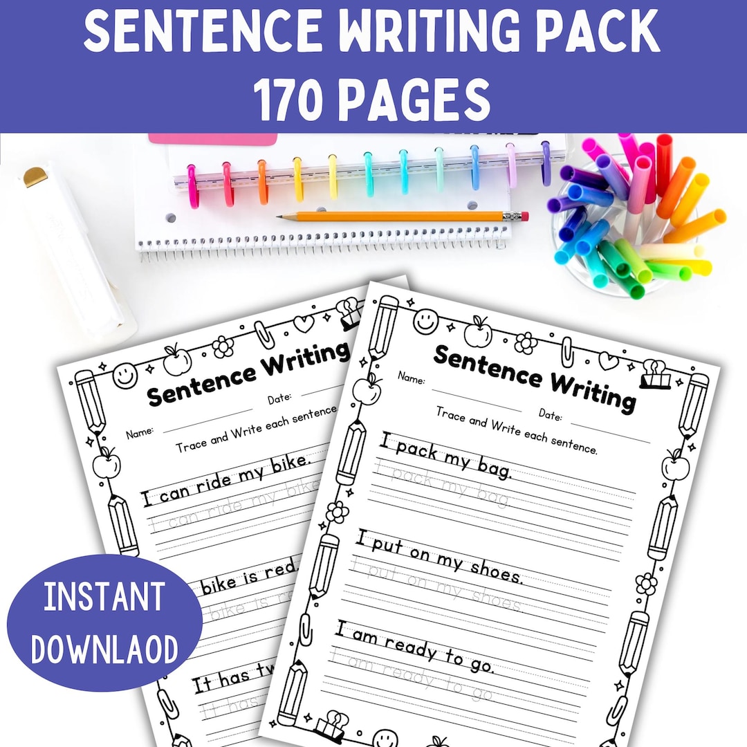 Beginner Sentence Writing Worksheets | 170pages | 500 Simple Sentences ...